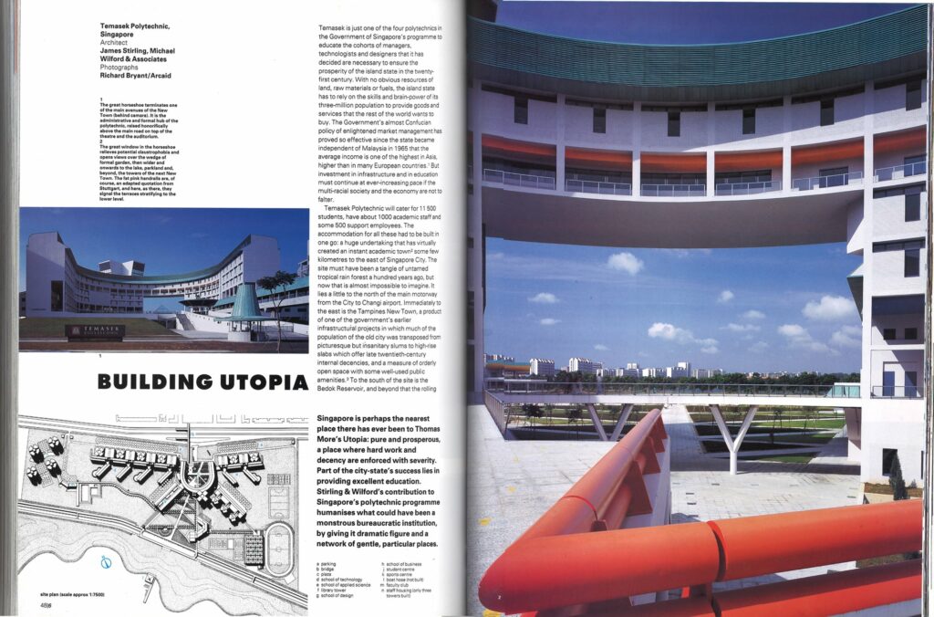 Building utopia: Stirling and Wilford’s Temasek Polytechnic in ...