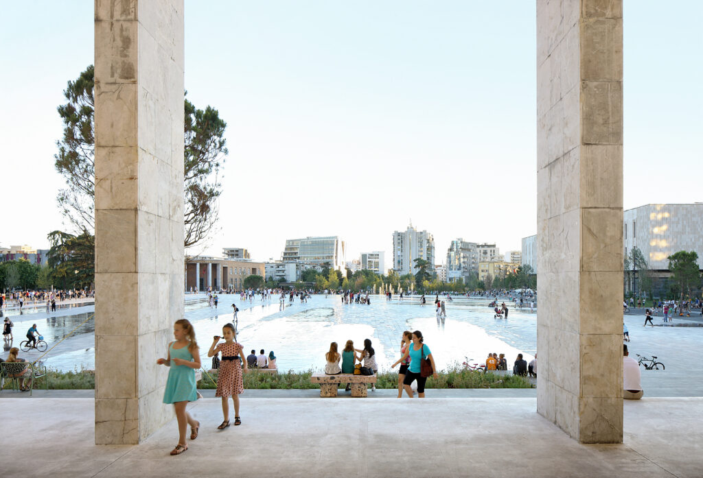 Square dance: Skanderbeg Square and TID Tower in Tirana, Albania, by ...