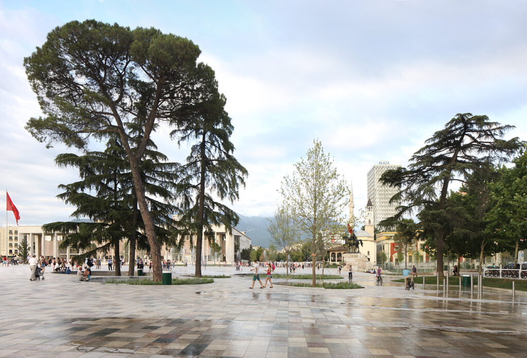 Square dance: Skanderbeg Square and TID Tower in Tirana, Albania, by ...