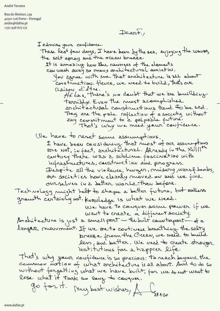 André Tavares: letter to a young architect - Architectural Review