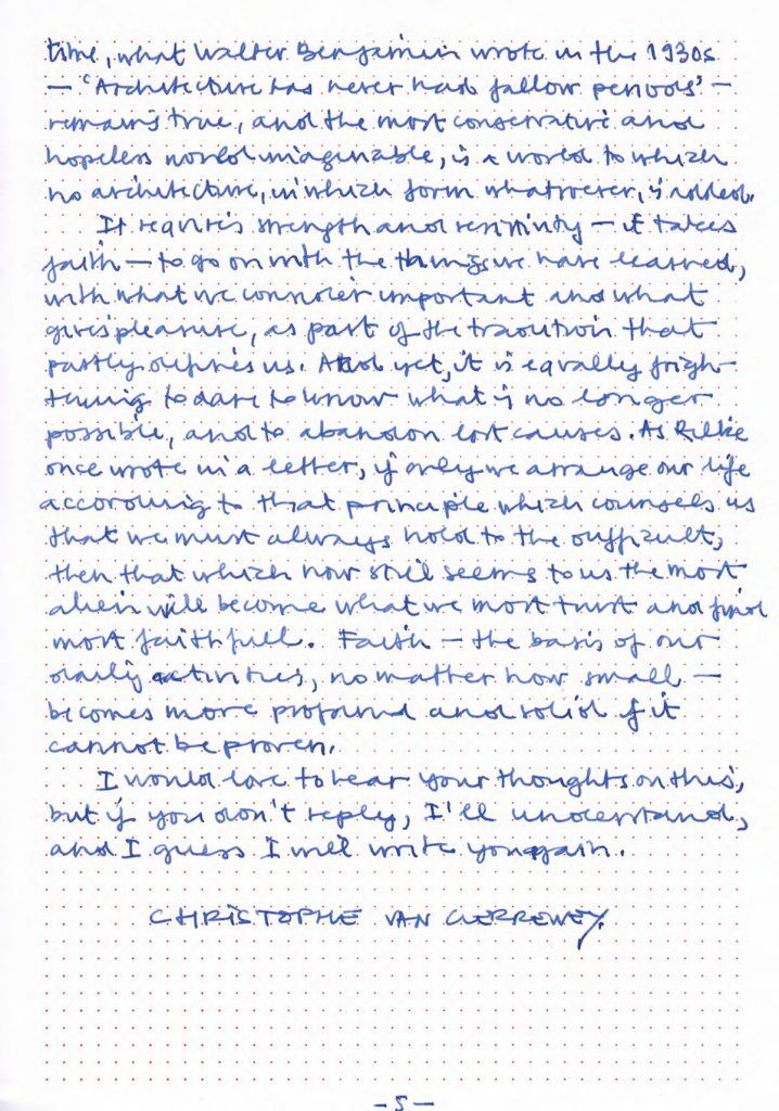 Christophe Van Gerrewey: letter to a young architect - The ...