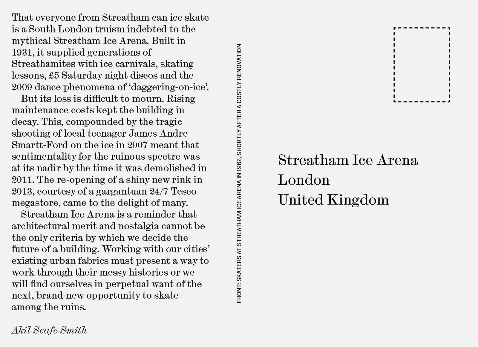 Streatham Ice Arena (1931–2011): demolition postcard - The ...