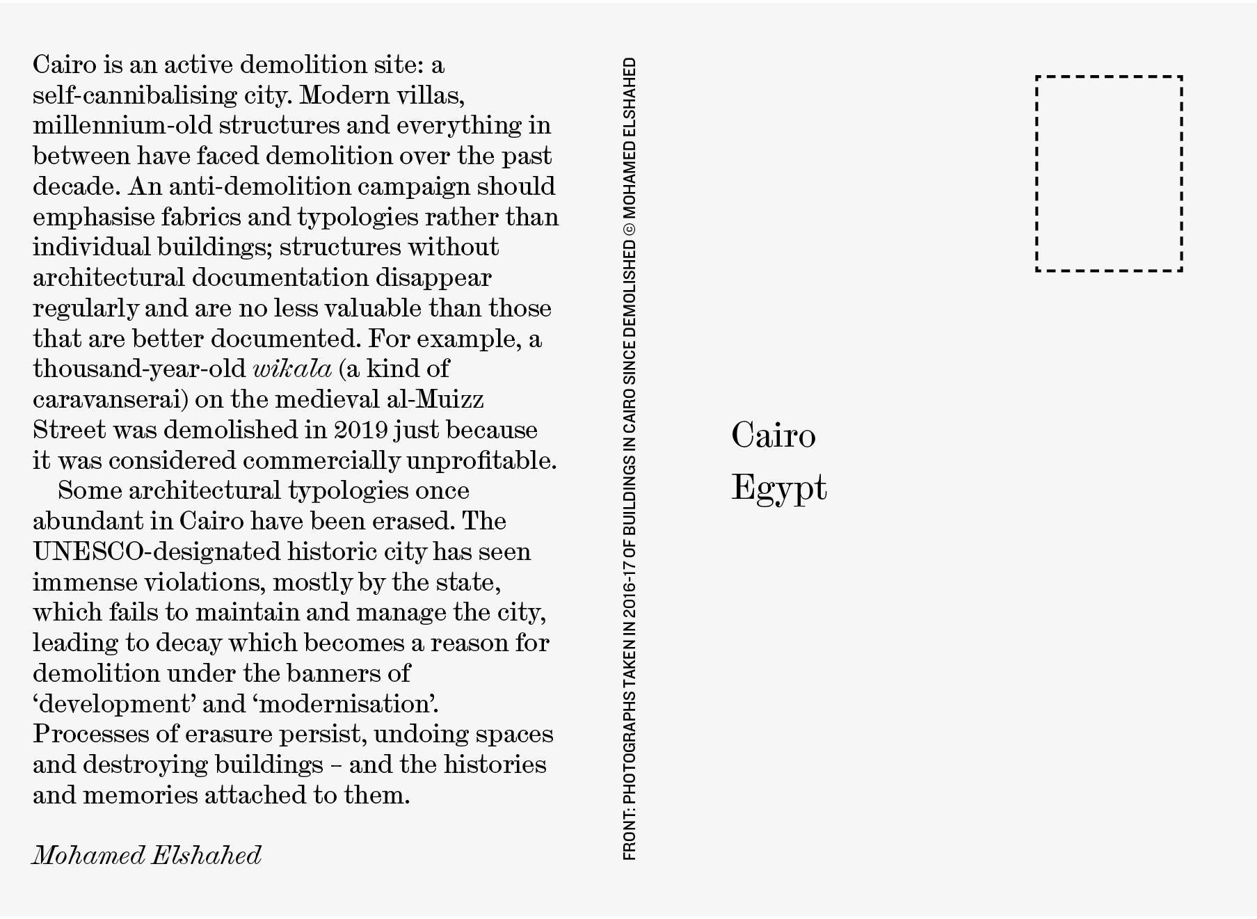 Cairo: demolition postcard - The Architectural Review