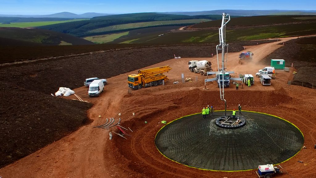 Concrete foundations installed for Scottish wind farm | Ground ...