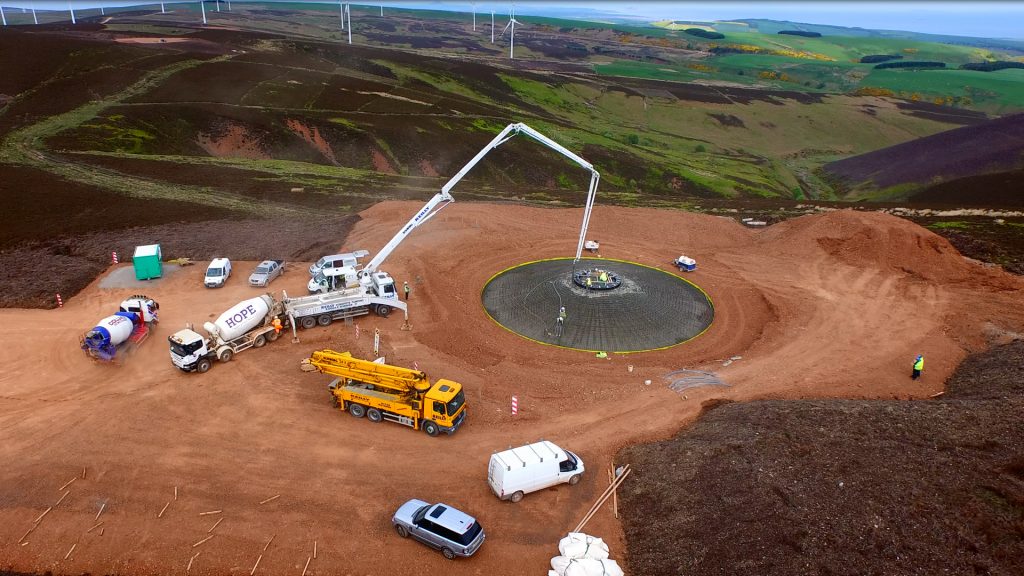Concrete foundations installed for Scottish wind farm | Ground ...
