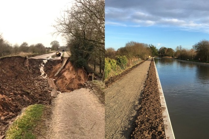 Middlewich canal embankment collapse repairs completed | Ground Engineering
