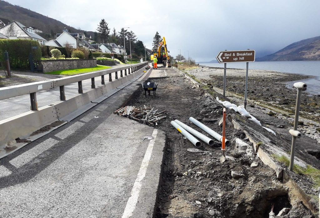 Work starts on A82 coastal defence scheme | Ground Engineering
