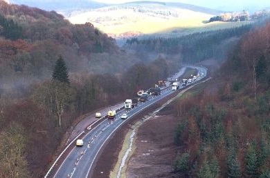 Landslip repairs remove A76 traffic lights for the first time in five ...