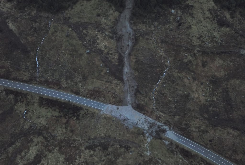 Diversion route put into action following A83 landslide | Ground ...