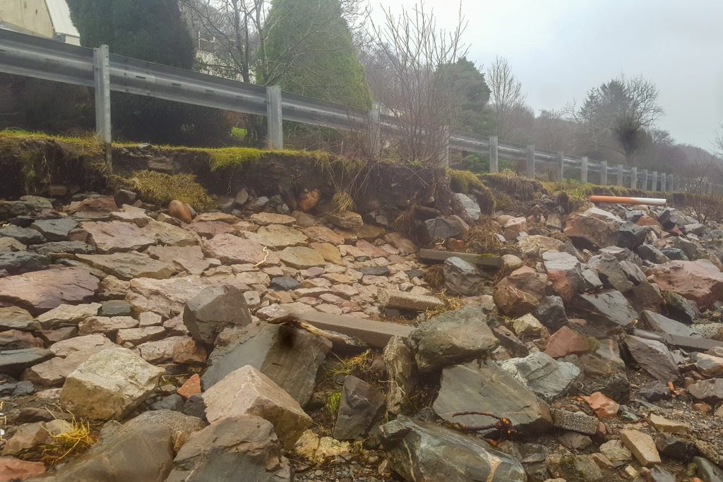 Fort William sea embankment damaged by Storm Brendan | Ground Engineering