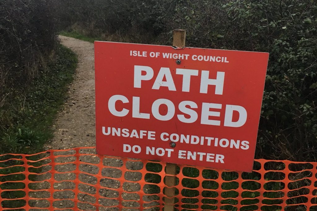 Isle of Wight coastal path remains closed after landslips | Ground ...