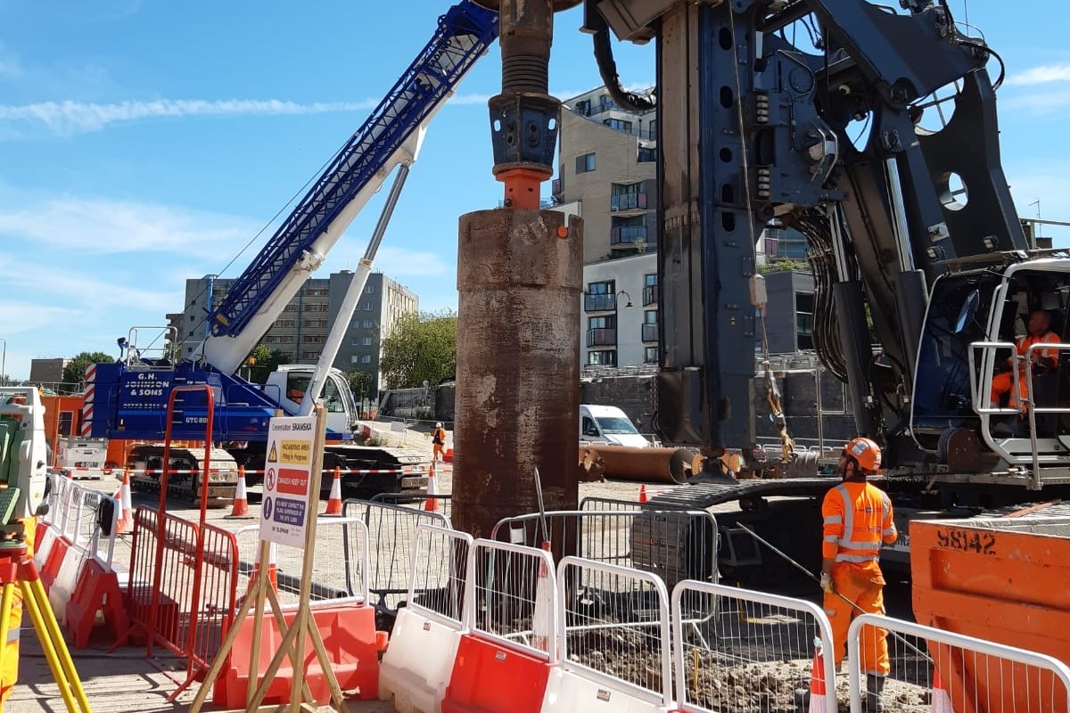 Test piling underway at Euston for HS2 alignment | Ground Engineering