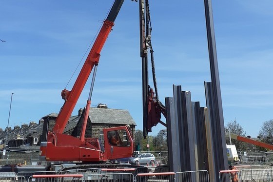 Piling underway for Otley flood alleviation project | Ground Engineering