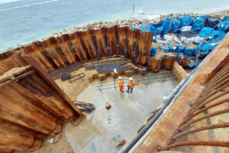 Southsea Coastal Scheme phase one sheet piling finished | Ground ...