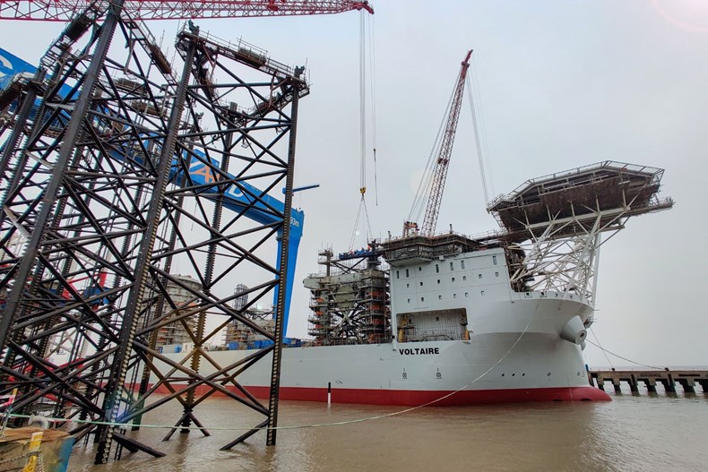 World’s tallest jack up installation vessel launched | Ground Engineering