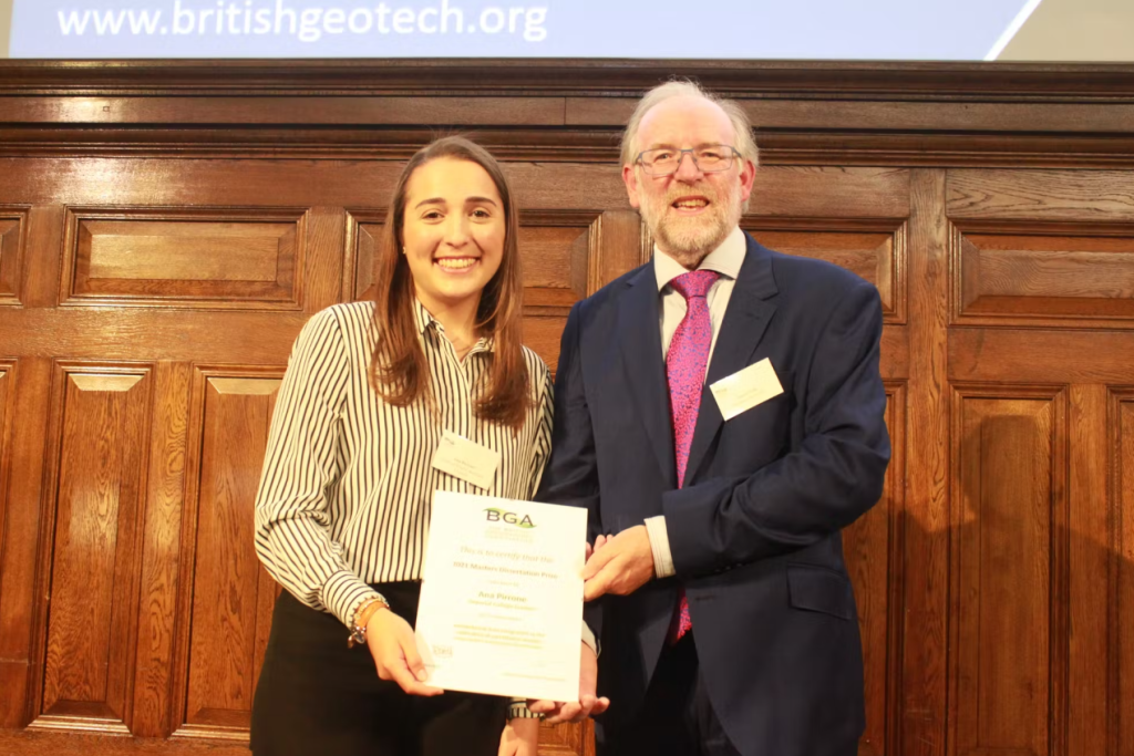 Geotechnical dissertation prize goes to Imperial College student ...