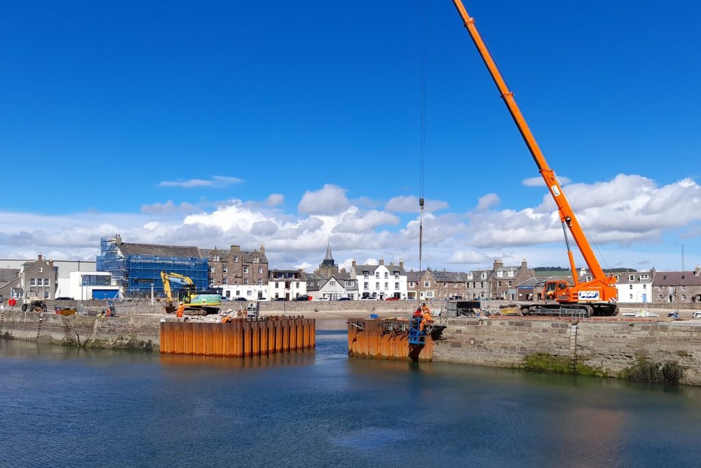 Sheet piling works secure Stonehaven Harbour | Ground Engineering