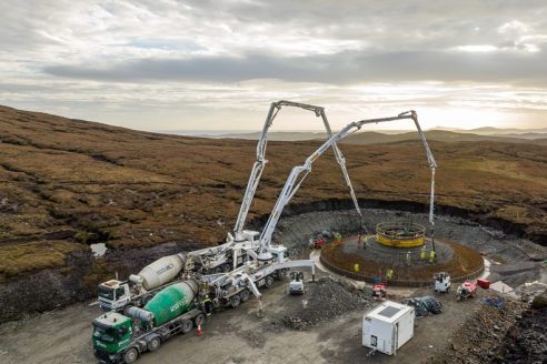 Final turbine foundation concrete pour completed at Shetland wind farm ...