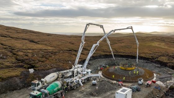 Final turbine foundation concrete pour completed at Shetland wind farm ...