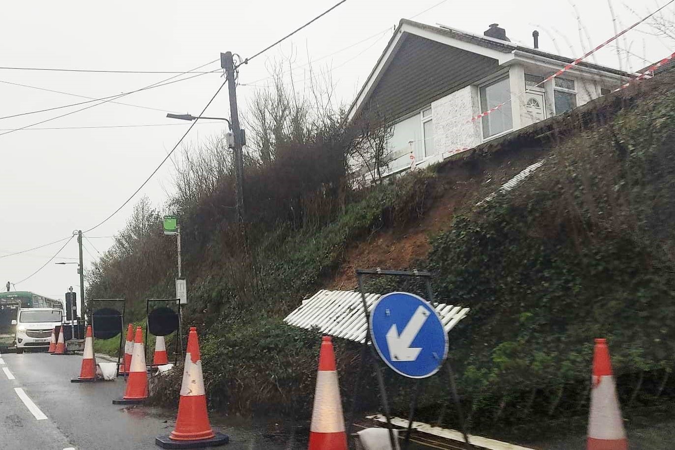 Temporary solution found for landslide hit road on Isle of Wight ...