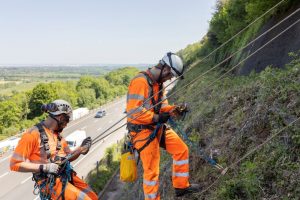 Bam Ritchies and WSP complete M5 geotechnical slope survey with rope ...