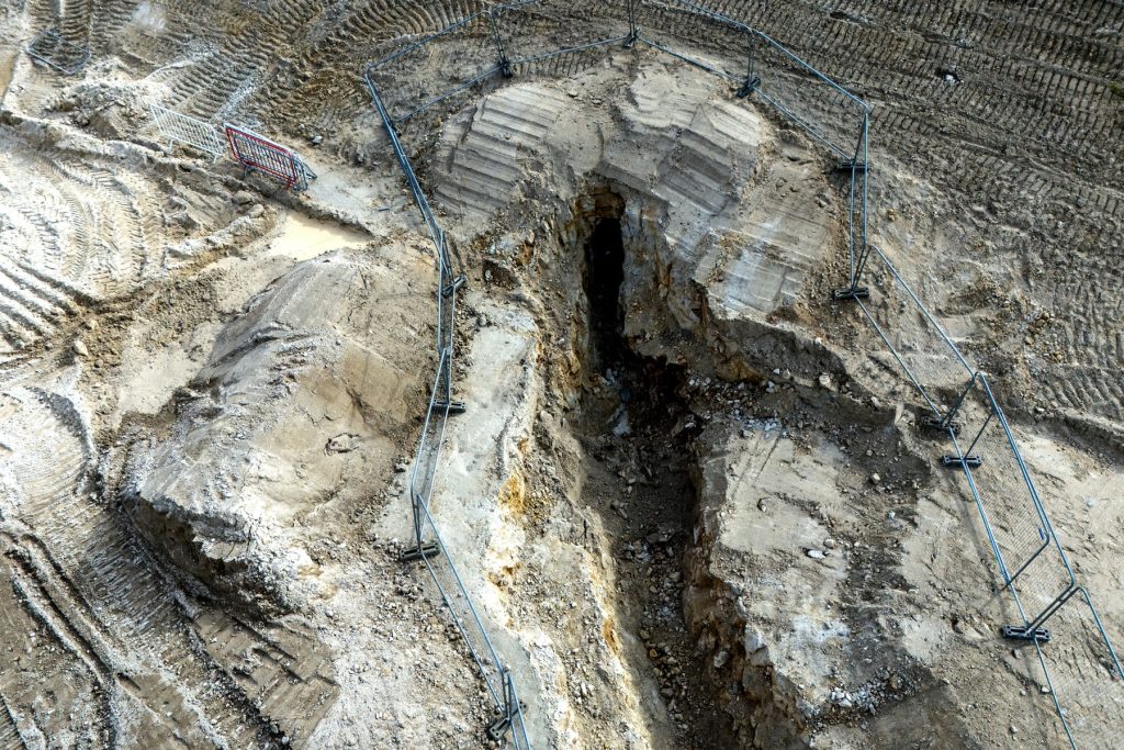 Large fissure on A30 link road connected to 19th century tin mine ...