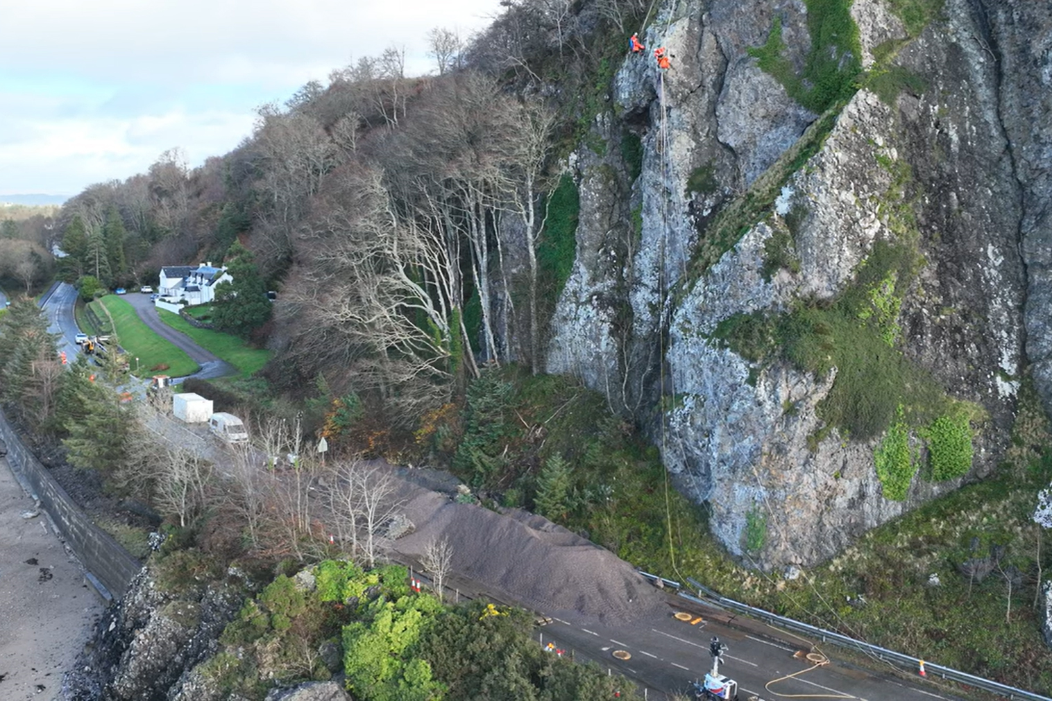 Emergency rock face stabilisation completed on Argyll and Bute trunk ...