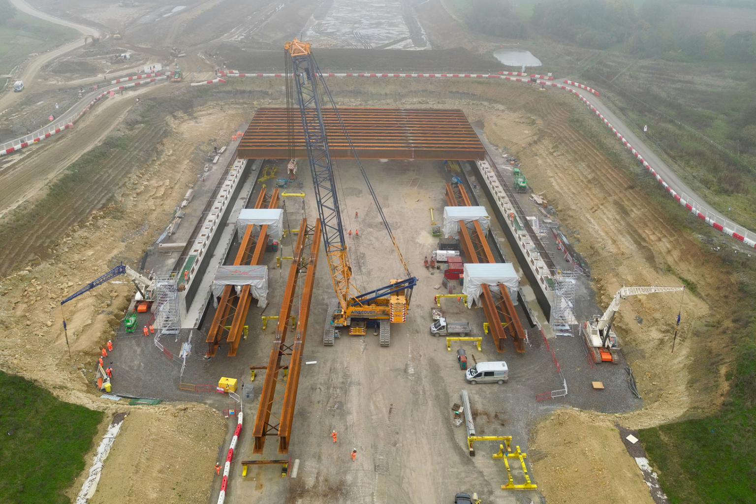 HS2’s Turweston ‘green’ bridge works progress with foundations ...