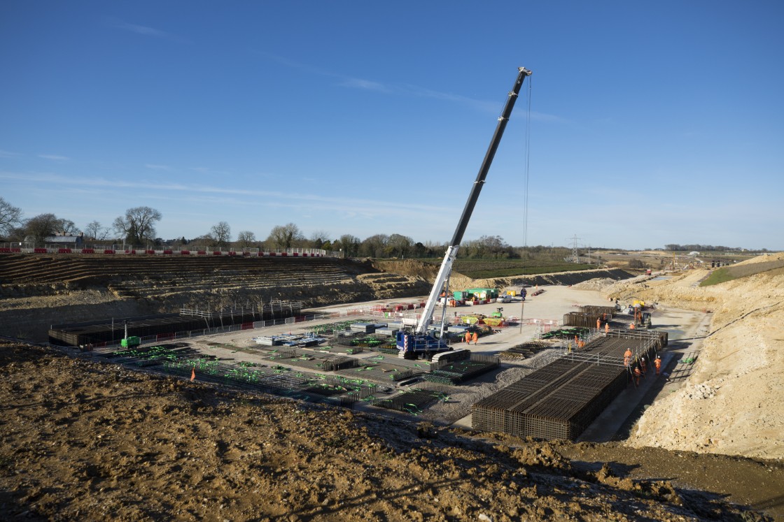HS2’s Turweston ‘green’ bridge works progress with foundations ...