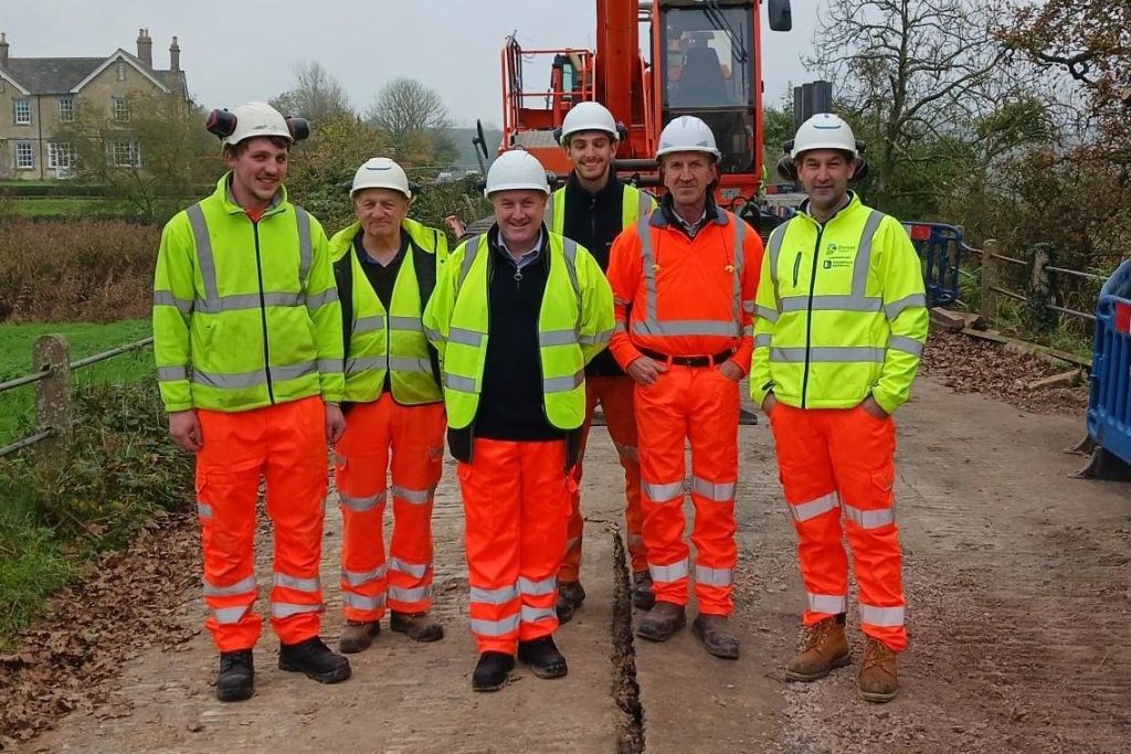 Piling completed to stabilise embankment near Grade II listed Dorset ...