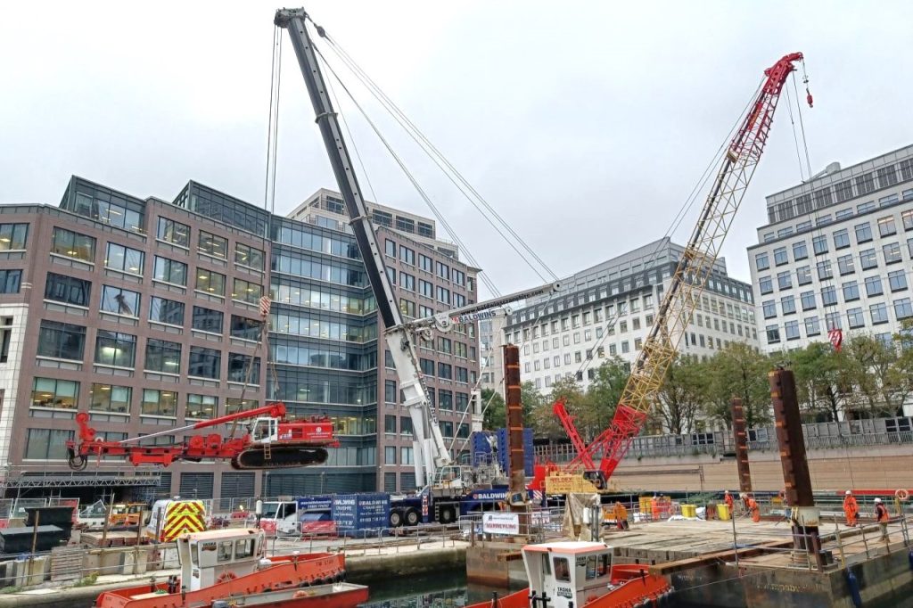 Bachy completes tricky piling for Canary Wharf footbridge | Ground ...