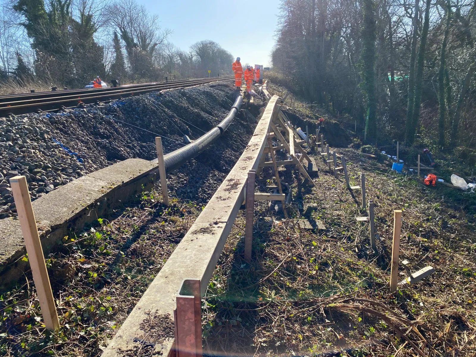 West Sussex rail embankment fully stabilised three months after ...