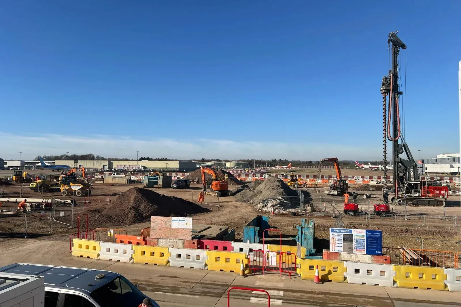 Foundations finished for £140M London Gatwick pier extension project ...