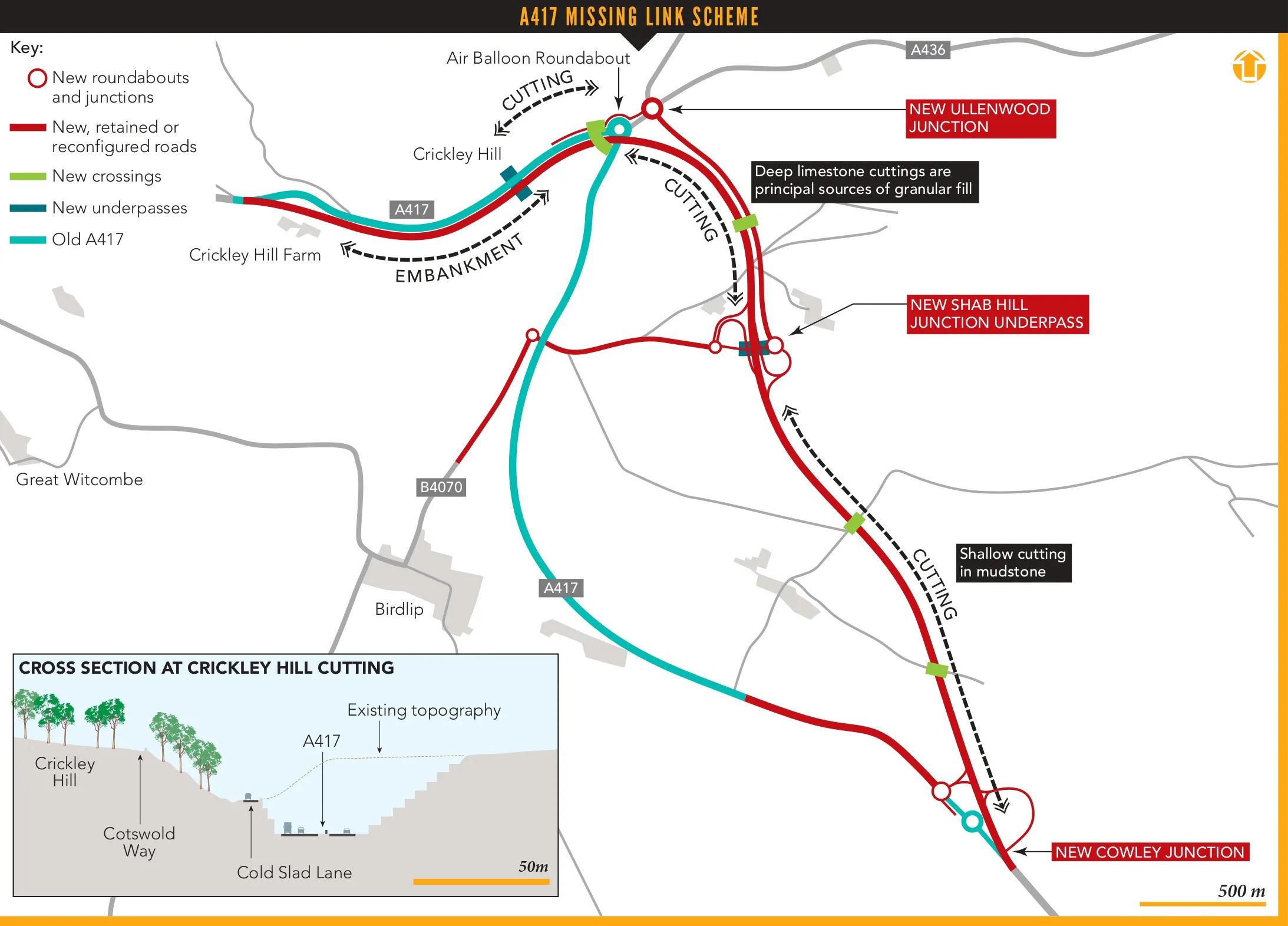 A417 Missing Link scheme cuts through Cotswolds’ ancient landslide ...