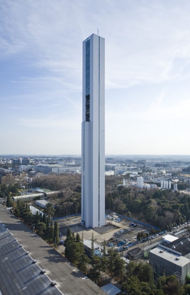 Hitachi nears completion on 213m elevator research tower | Construction ...