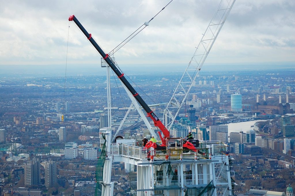Pic Special: mini crane reaches new heights on the Shard | Construction ...
