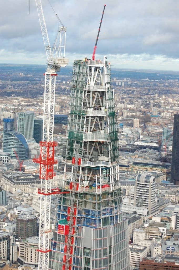 Pic Special: mini crane reaches new heights on the Shard | Construction ...