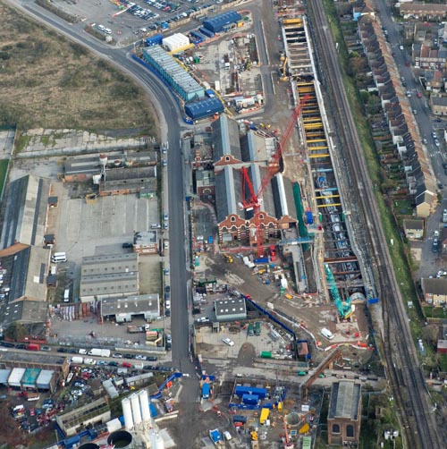 Aerial pictures of Crossrail sites across London