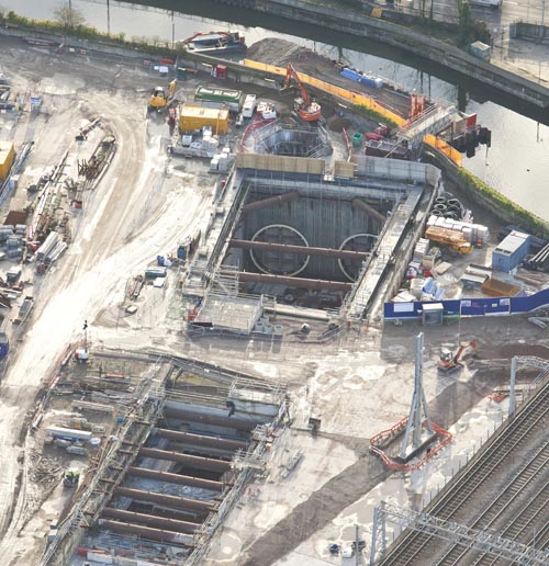 Aerial pictures of Crossrail sites across London