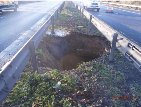 Highways Agency investigates 15-foot hole in M2 | Construction News