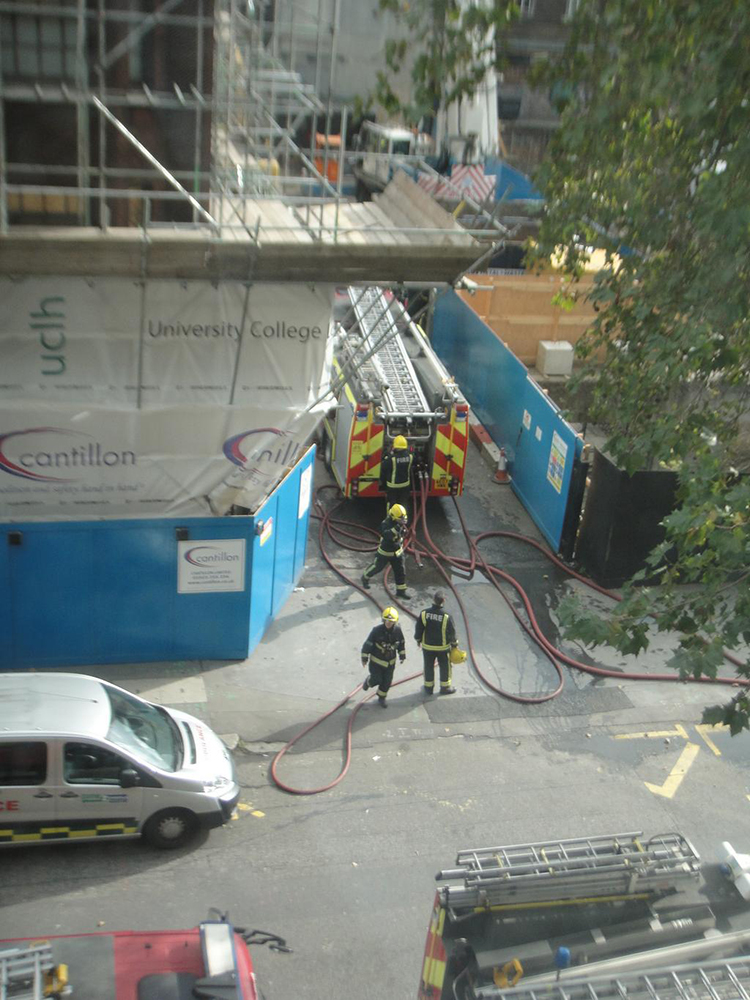Fire at hospital construction site in central London | Construction News