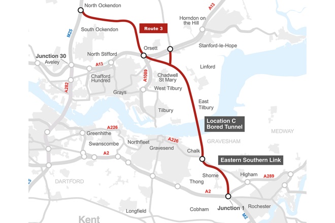 Highways England chooses Gravesham-Tilbury tunnel for Lower Thames Crossing