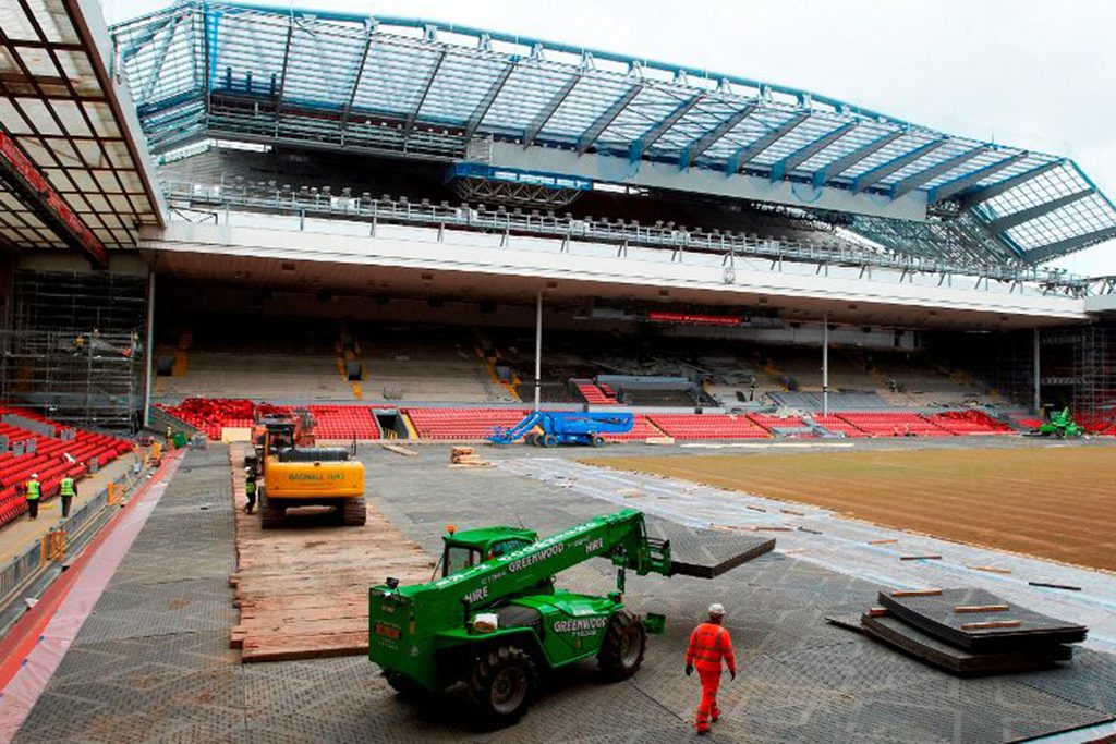 Demolition and fit-out ramp up as latest Anfield redevelopment pictures ...