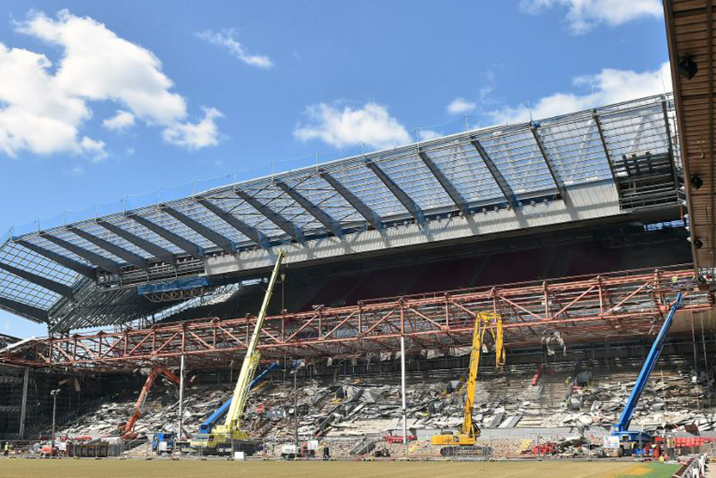 Demolition and fit-out ramp up as latest Anfield redevelopment pictures ...