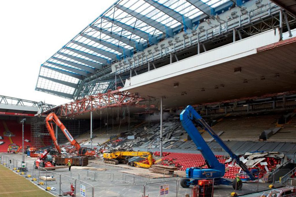 Demolition and fit-out ramp up as latest Anfield redevelopment pictures ...