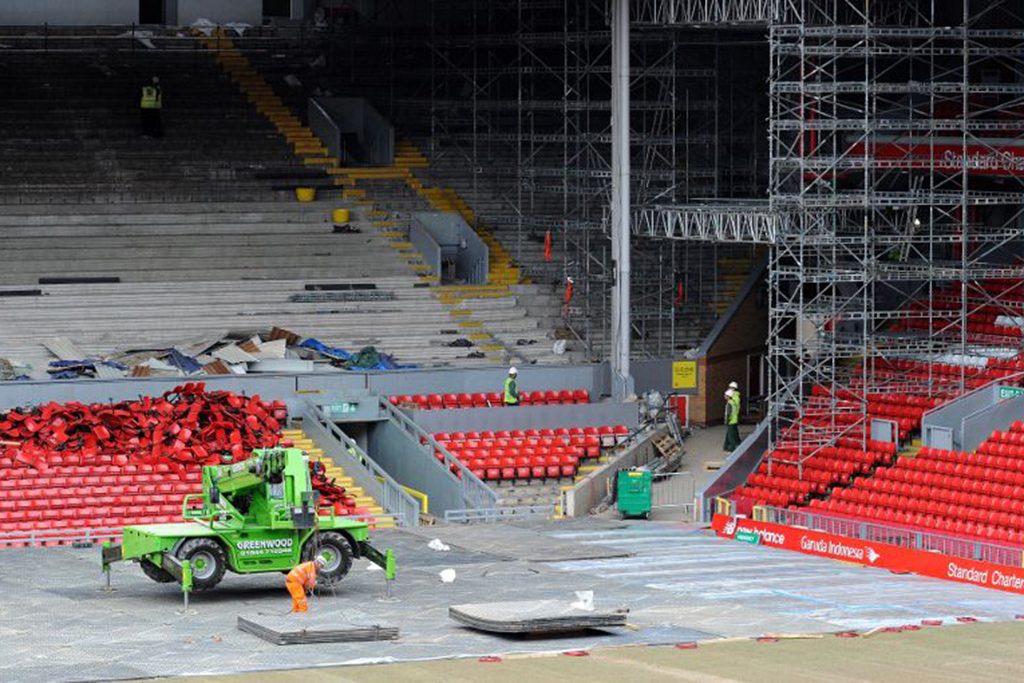 Demolition and fit-out ramp up as latest Anfield redevelopment pictures ...