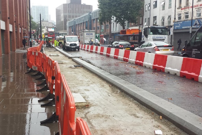Cycle superhighway gets life-saving segregation | Construction News
