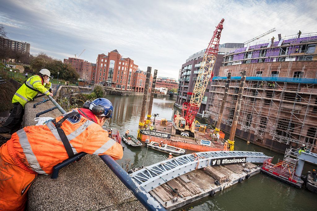 Finzels Reach bridge in Bristol combats unstable silt and traffic risks
