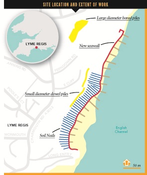 Lyme Regis landslip stabilisation: Coastal conservation | New Civil ...