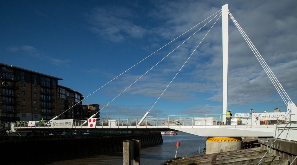 The Gallery | Deptford Creek footbridge swings into position | New ...